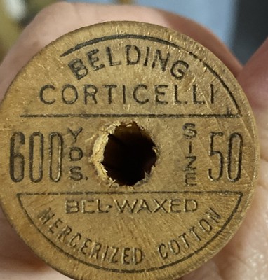 Vtg Belding Corticelli Bel-Waxed Mercerized Cotton Thread/ Wooden Spool ...