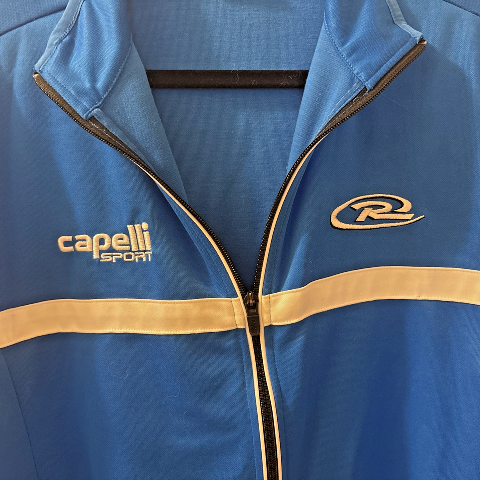 Capelli Sport RUSH Soccer Men’s LG Blue Full Zip, pockets Long Sleeve ...
