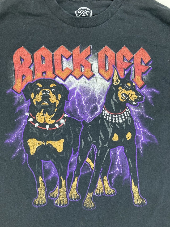 ODM Back Off Dog Thunder Graphic T-shirt Men Large Black Short Sleeve ...