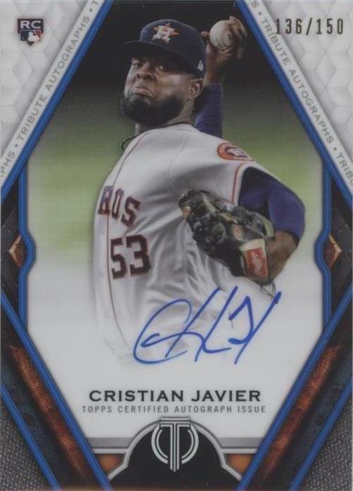 2021 Topps Tribute - Tribute Autographs Cristian Javier #TA-CJ Blue ...