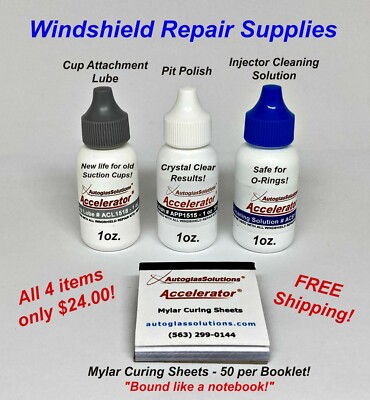 Windshield Repair Kit Supplies Mylar Curing Film Sheets | eBay