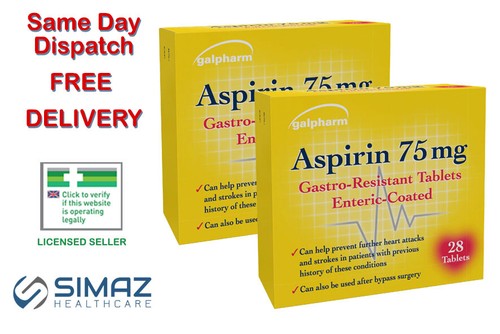 ASPIRN 75mg GASTRO-RESISTANT CARDIO HEART PAIN RELIEF ENTERIC COATED ...
