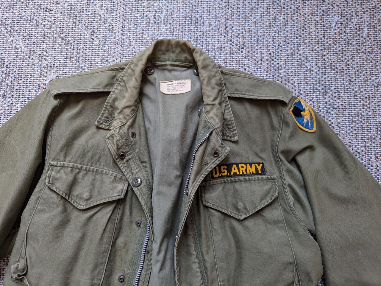 vintage M1951 field jacket US ARMY green M military OG107 coat M51 ...