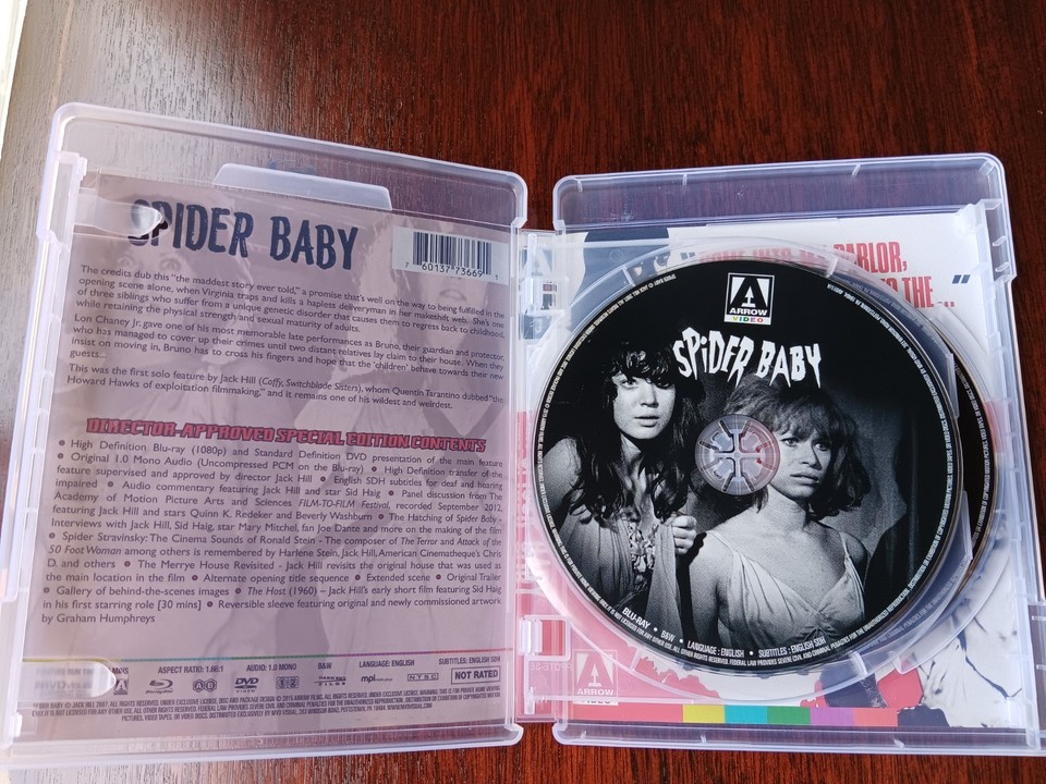Spider Baby Blu-ray & DVD from Arrow Video (Regions A, B, 1, 2 ...