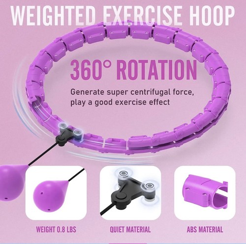 Infinity Hoop Fit Plus Size 47", Weighted Hula Hoops for Adults Weight ...