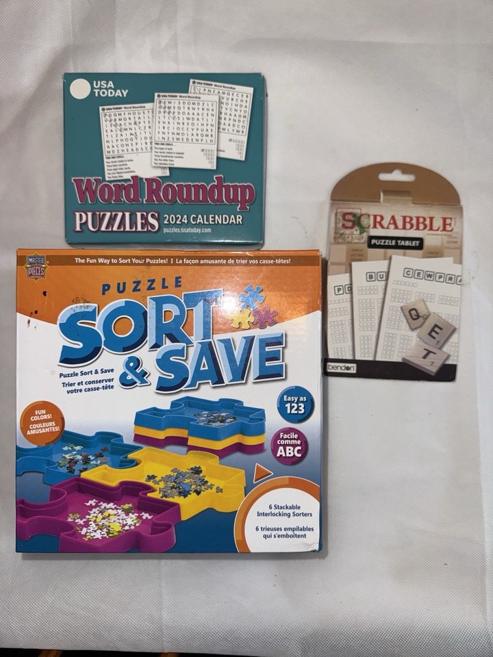 Puzzle Bundle – Sort Tray, Word Roundup 2024, Scrabble Puzzle Tablet | eBay