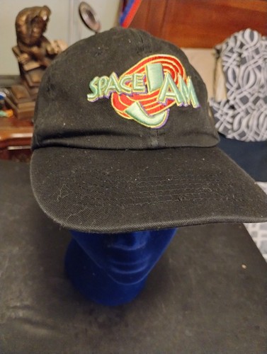 Vintage 1996 Warner Brothers Space Jam Strapback Hat Jordan Black ...