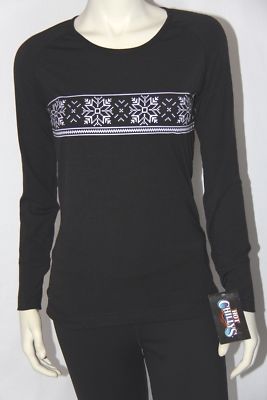 Hot Chillys MTF Cabin Fever Snowflakes Print Base Layer Top Women's ...