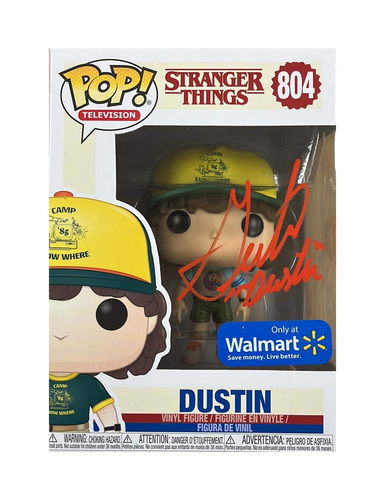 Stranger Things Dustin Funko Pop #804 Signed by Gaten Matarazzo 100% ...