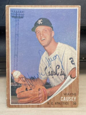 1962 Topps #496 Wayne Causey Kansas City A's Signed Auto Autographed ...