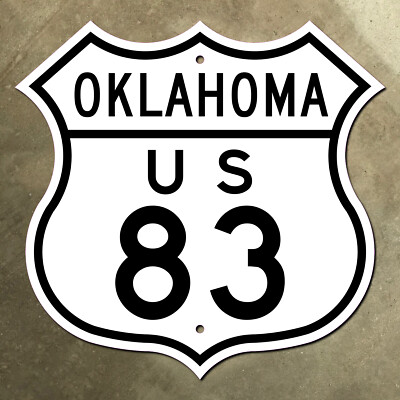 Oklahoma US route 83 highway marker shield road sign 1948 panhandle ...