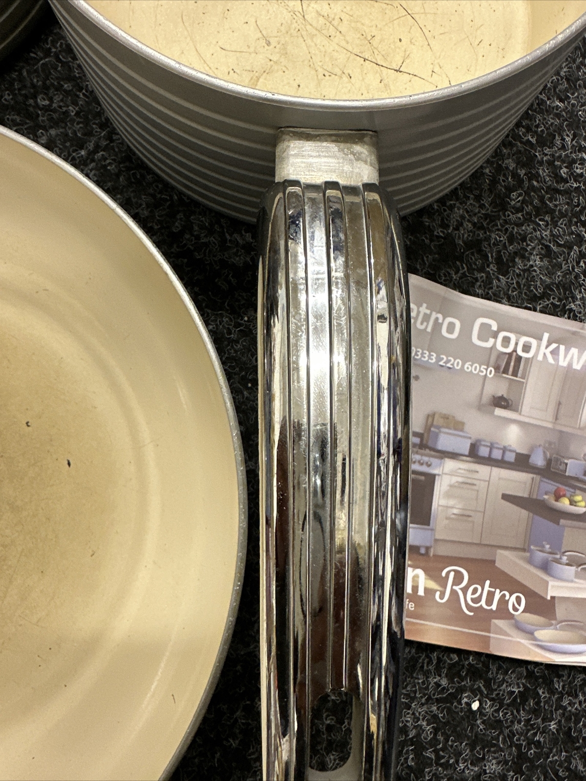 Swan Retro Pan Set with Non Stick Coating- Grey, Pack of 5 for sale ...