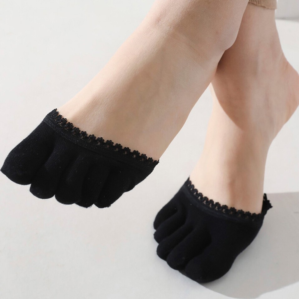 Invisible Non Slip Toe Socks Five Finger Half Foot Socks Toe Separators ...