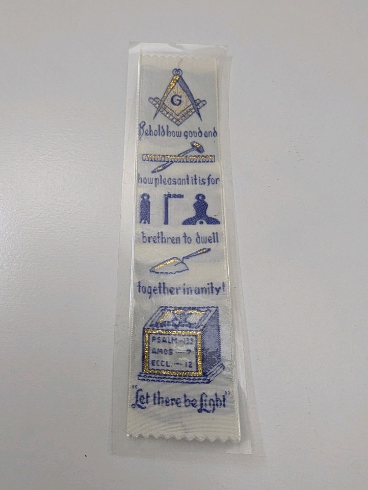 Masonic Freemason Tippecanoe Lodge 492 Ribbon/Bookmark | eBay