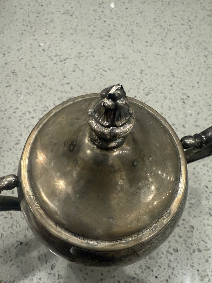 Vintage Oneida USA Silverplate Sugar Bowl with Lid – Double Handles ...