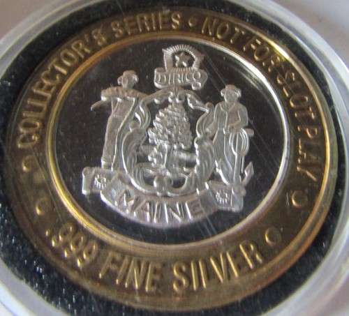 Caesars Casino Atlantic City $10 Maine State Seal .999 Silver Strike ...