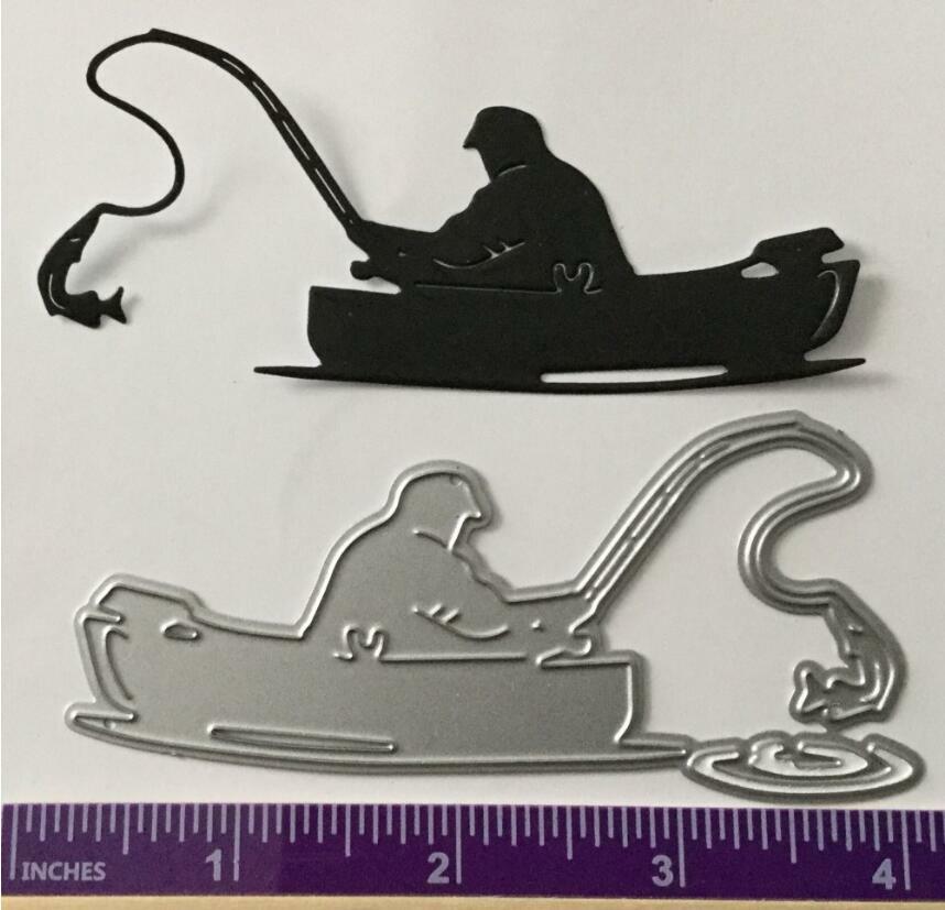 Canoe Fisher Boat Metal Dies Cutting Scrapbooking Card making Template ...