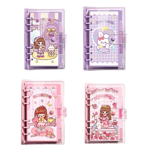 Cute Transparent PVC Planner Binder Notebook Cover Loose Leaf Personal ...