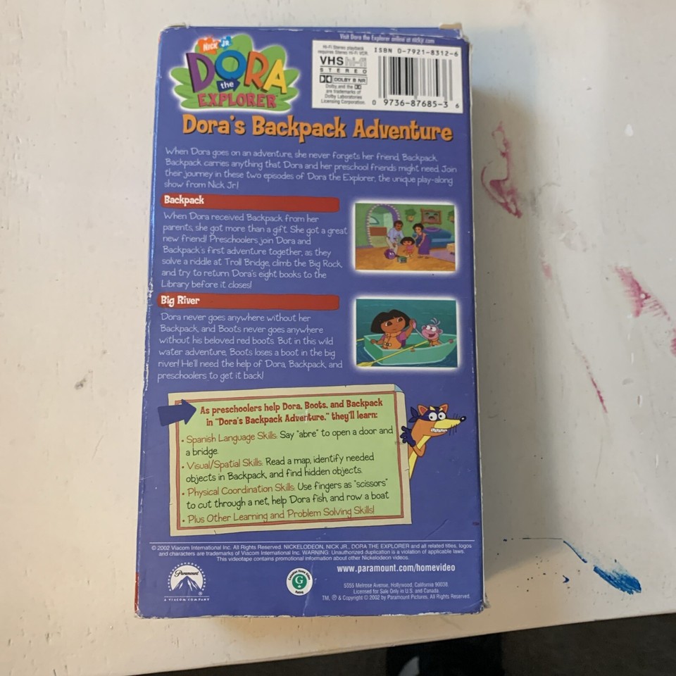 Dora the Explorer - Doras Backpack Adventure (VHS, 2002) 97368768536 | eBay