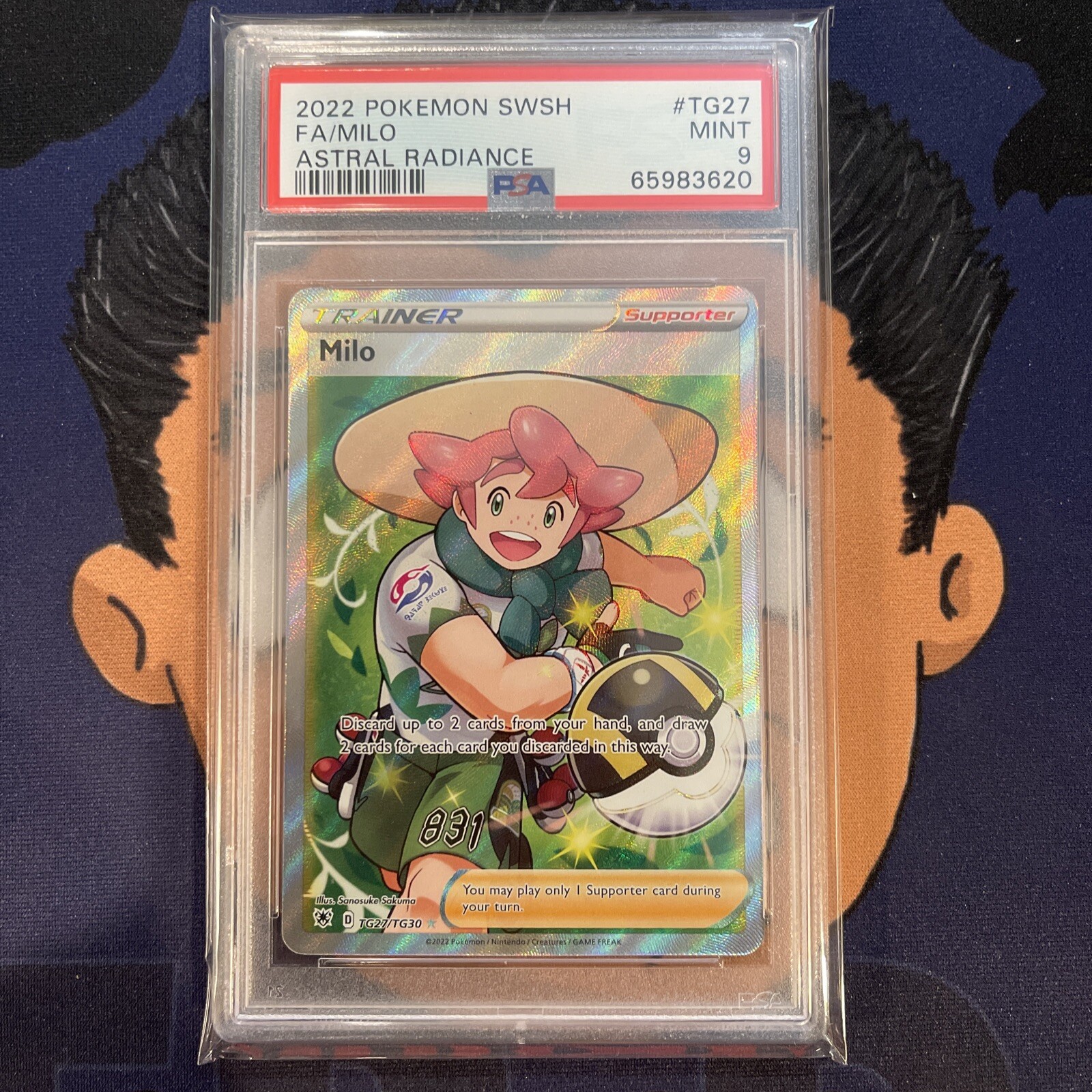 PSA 9 MINT 2022 Pokemon Astral Radiance MILO #TG27 Full Art Trainer ...