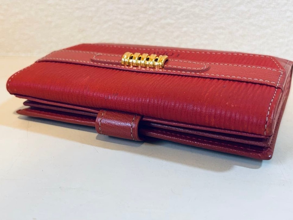 Rare Excellent Condition Loewe Velazquez Red Leather Fold Wallet ...