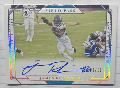 2020 National Treasures James Robinson Field Pass 1/1 /10 #1 Jaguars ...