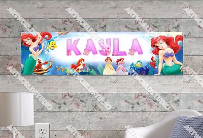 Personalized/Customized Princess Ariel Name Poster Wall Art Decoration ...