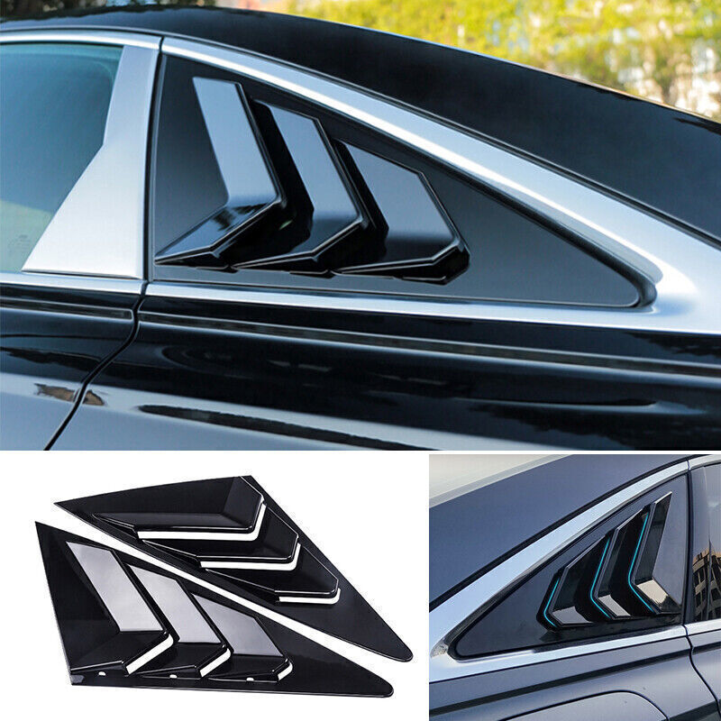 For Audi A6 S6 2019-2023 Glossy Black Rear Quarter Window Louver Scoop ...