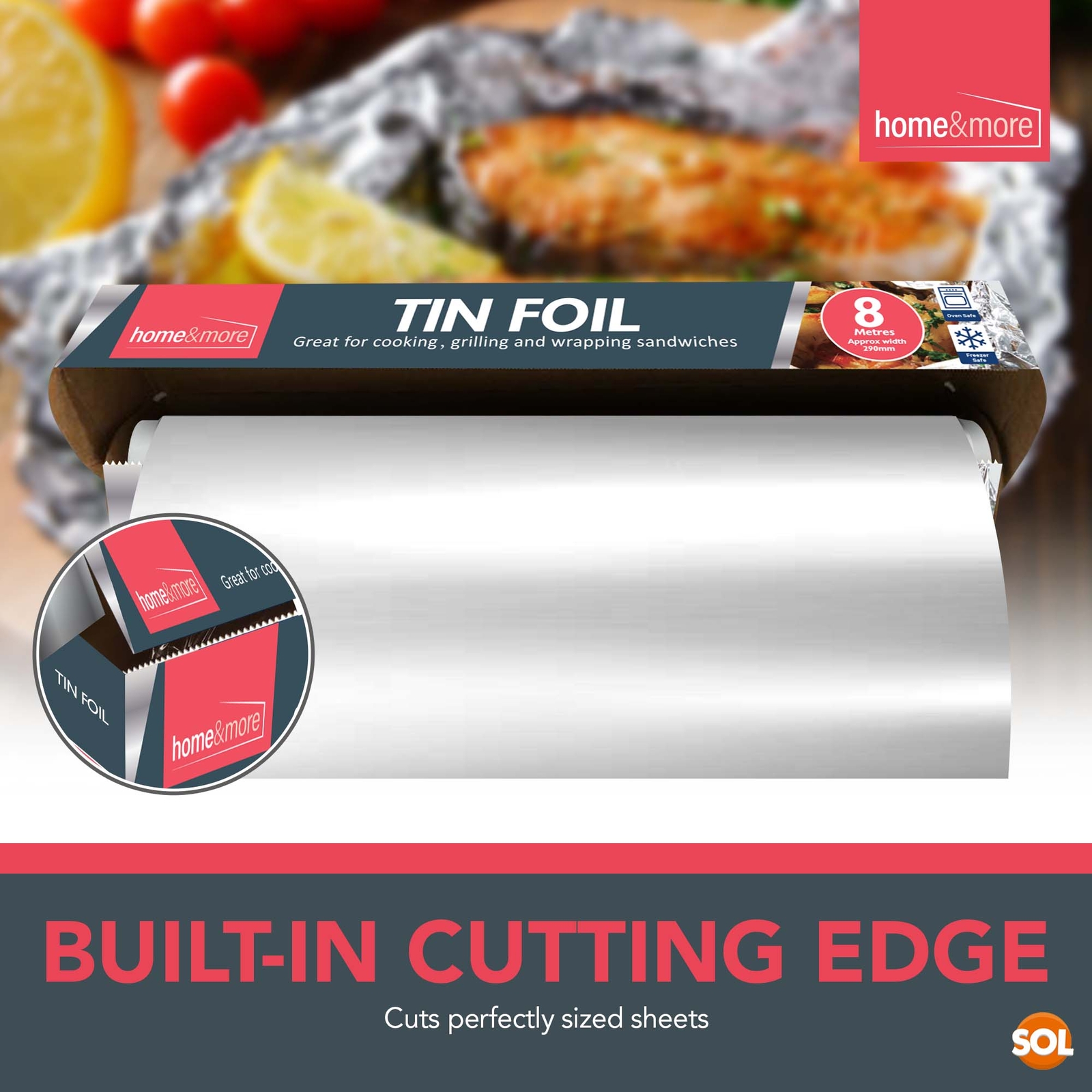 32-384M x 290mm Kitchen Foil Strong Tin Aluminium Roll Food Catering ...