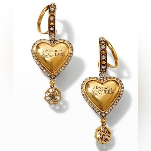 Alexander McQueen Heart Hoop Earrings | eBay