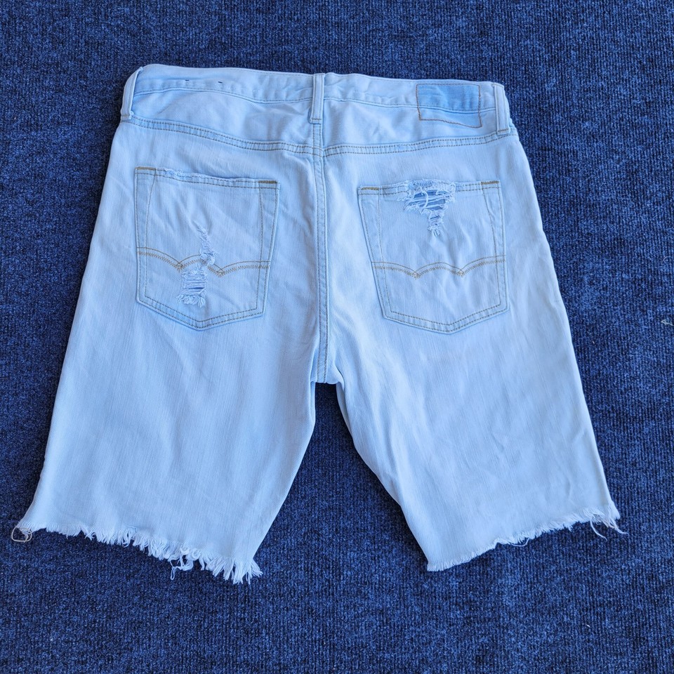 American Eagle AE Bleach Washed Jean Shorts Men's Sz 30 Denim Jorts ...