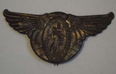 Vintage Saint Christopher protect us patron travel car visor pin wings ...