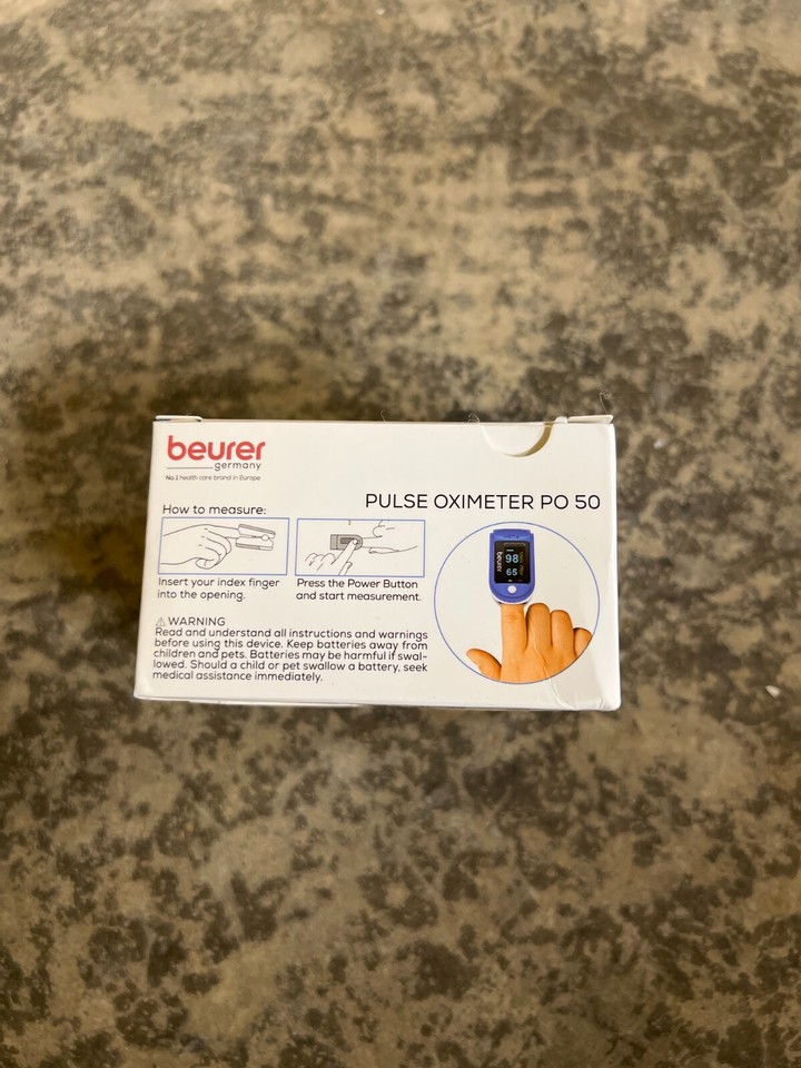 Beurer PO50 Fingertip PULSE OXIMETER, Blood Oxygen Saturation Heart ...