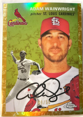 2023 Topps Chrome Platinum Anniversary Adam Wainwright Gold Toile ...