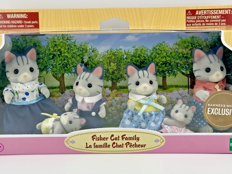 Sylvanian Families Calico Critters Fisher Cat Family NEW Set of 6 | eBay