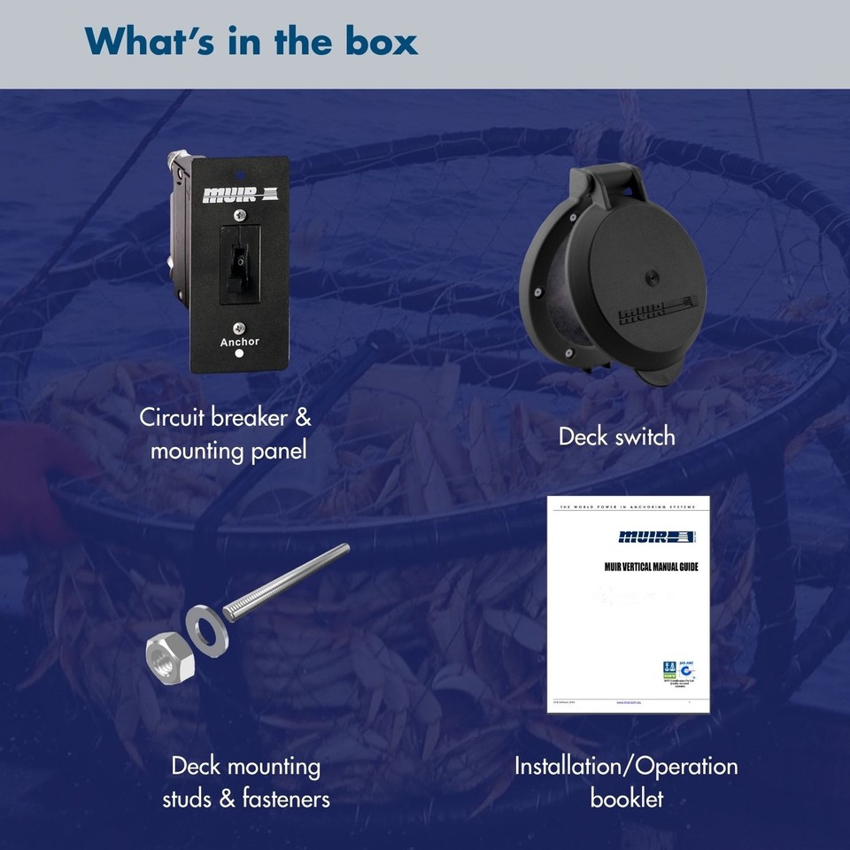 Muir Pot Hauler 900W Electric Crayfish Winch Marine Grade 12V IP66 ...