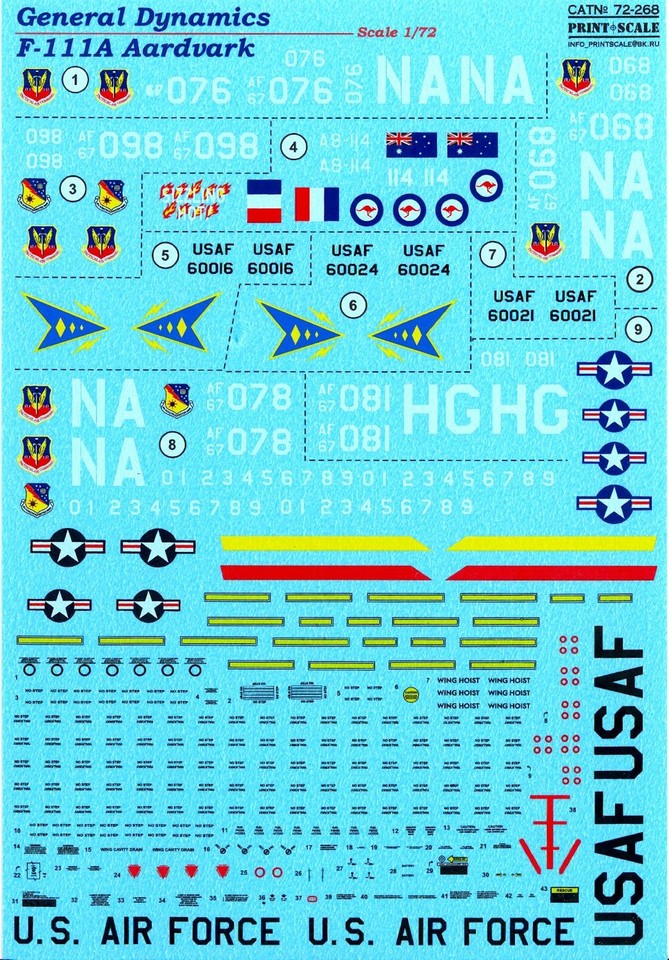Print Scale Decals 1/72 GENERAL DYNAMICS F-111A AARDVARK | eBay