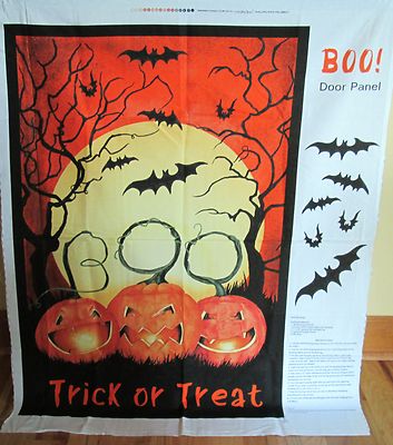 1 Cute Halloween "Boo Scene" Cotton Fabric Quilting/Wallhanging Panel ...