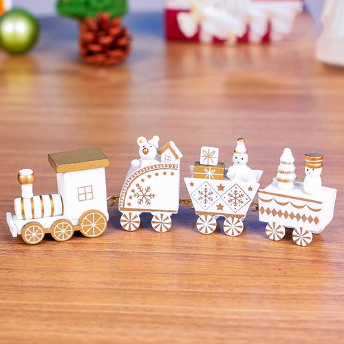 1 Set Christmas Train Wide Usage Long Lasting Cute Wooden Mini ...