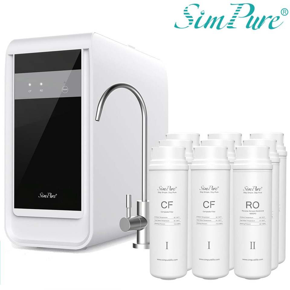 SimPure Q3-600GPD 7 Stage Tankless Reverse Osmosis Drinking Water ...