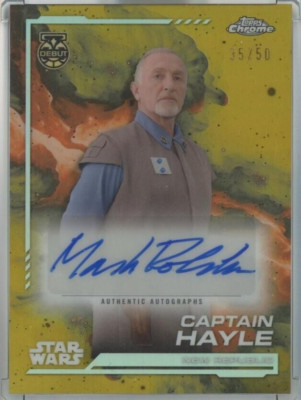2024 Topps Chrome Star Wars Mark Rolston Captain Hayle Auto Gold ...