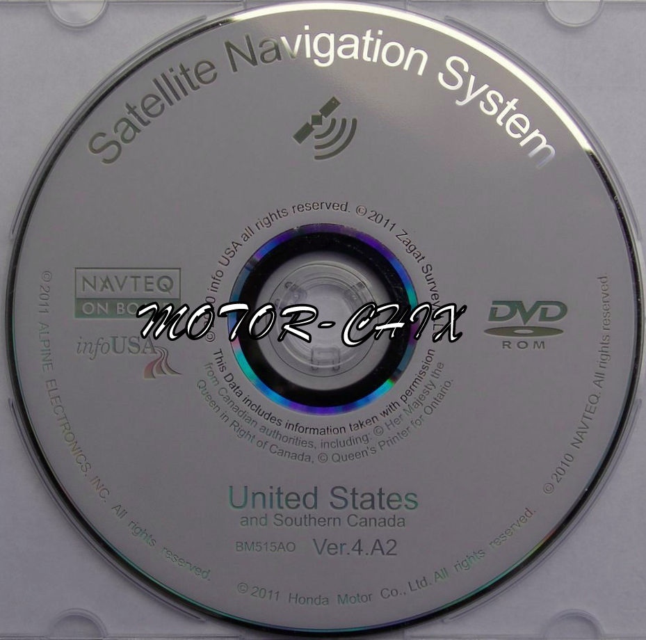 Honda Accord Odyssey Pilot Ridgeline Navigation DVD CD Map # 4.A2 ...