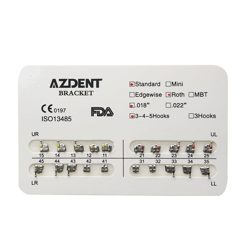 AZDENT Orthodontic Dental Brackets Braces Mini Standard Roth MBT.022 ...