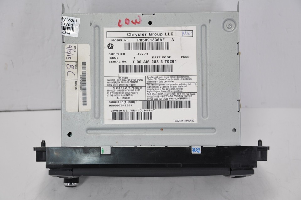 🚘 11 - 17 JEEP Dodge Challenger Chrysler Navigation 430n Radio Low RHB ...