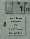 SN4592 Brass Bead Front Sight No. #2 Shotgun .130" 3x56 Thread Use #45 ...