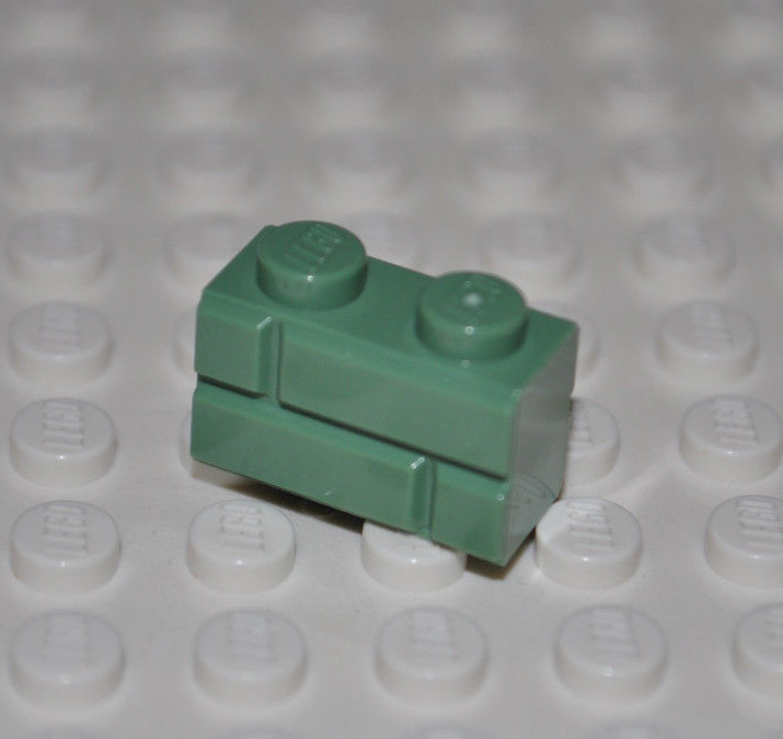 LEGO PARTS 10X SAND GREEN PROFILE BRICKS 1X2 STUDS/MASONRY BLOCK ...
