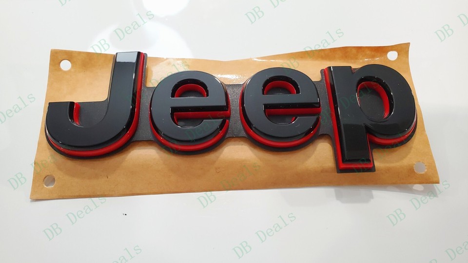 Gloss Black Red Rear liftgate Jeep Emblems Fit 2021+ Jeep Grand ...