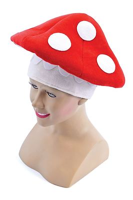 Toadstool Hat Adults Mushroom Mario Toad Fancy Dress Costume Fairy Tale ...