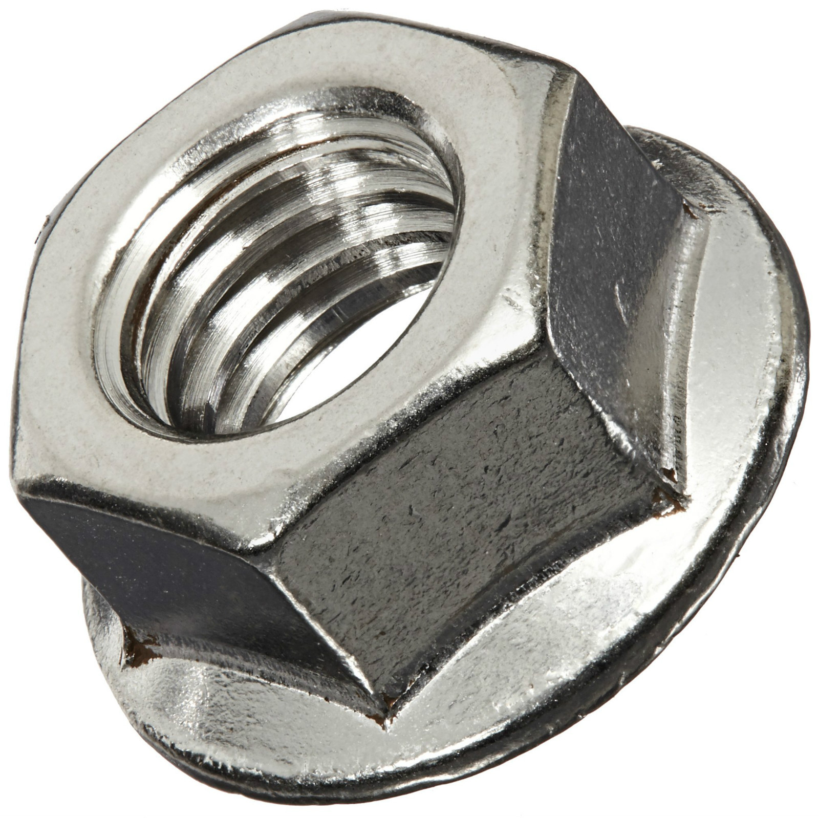 (1000) M6-1.0 or 6mm x 1.0 A2 Stainless Serrated Flange Lock Nut Spin ...