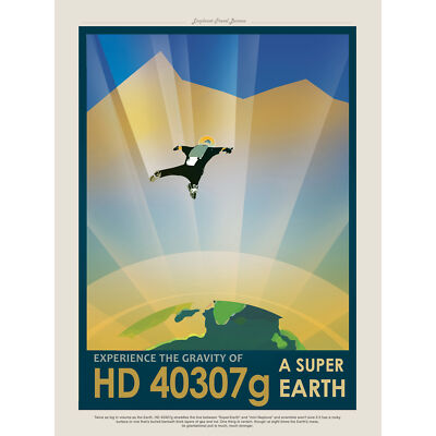 HD 40307G Super Earth NASA Space Tours Travel Large Wall Art Print ...